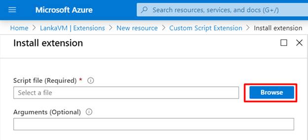 Adding Custom Script Extension In Azure Virtual Machine